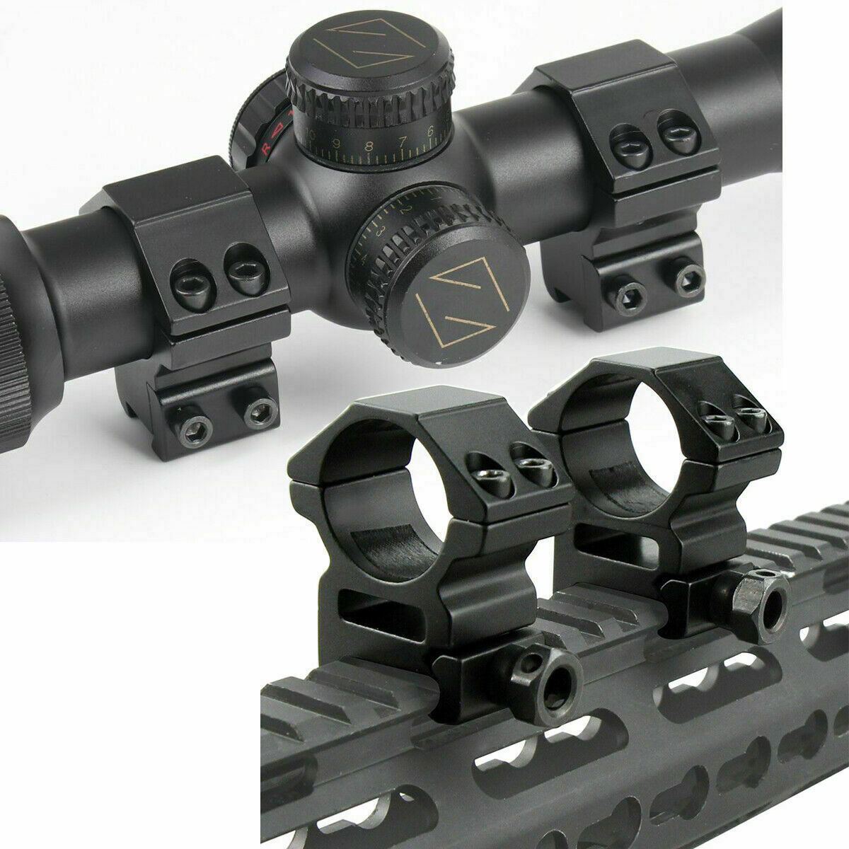 Rifle Scope Rings Medium Profile Scope Mounts for 20mm Picatinny/Weaver ...