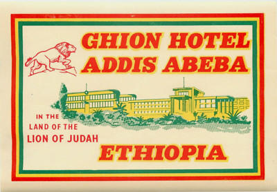 Ghion Hotel ~ADDIS ABEBA - ETHIOPIA~ Fabulous / Large Luggage Label ...