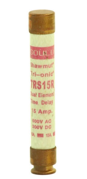 Ferraz Shawmut TRS15R Dual Element Time Delay Smart Spot Fuse 15A, 600V ...