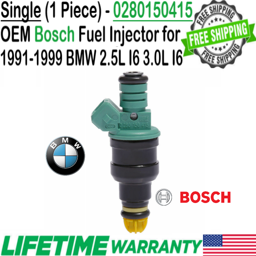 Genuine Bosch x1 Best Upgrade Fuel Injector for 1991-1999 BMW 2.5L I6 ...