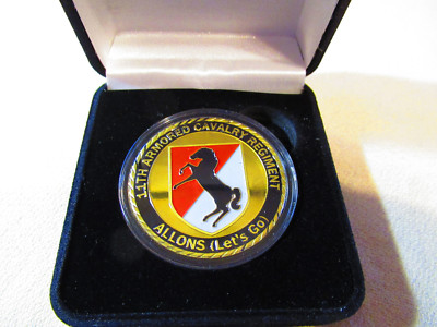 US ARMY 11th ARMORED CAVALRY "BLACK HORSE REGIMENT" Challenge Coin w ...