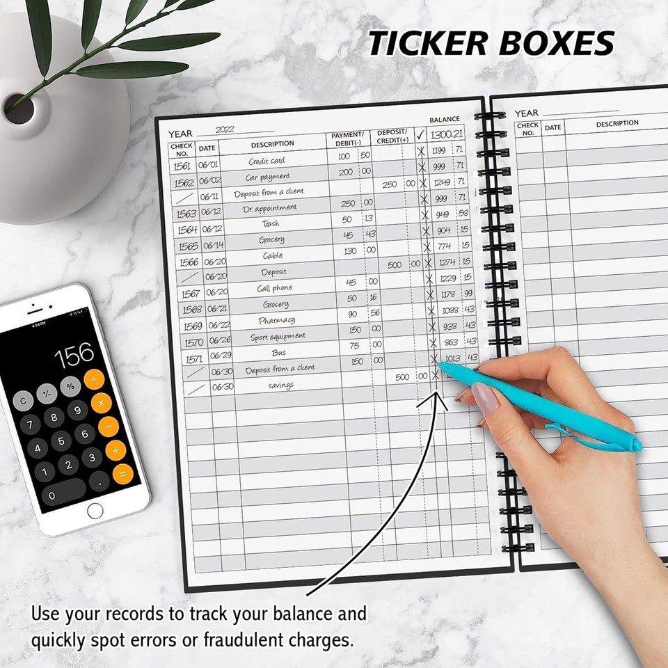 Accounting Ledger Book - A5 Check Register for Small Businesses ...