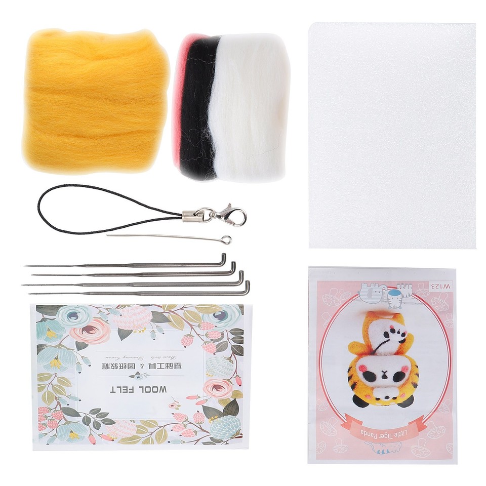 Animal Wool Felting Kit with Needle Tools for DIY Plush Dolls 123 ...