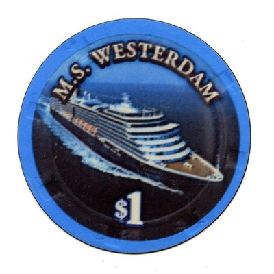 Magnet Holland America M.S. Westerdam $1 Cruise ship Casino Chip fridge ...