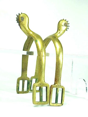 Indian War Pair of Model 1885 U.S. CAVALRY BRASS SPURS - Marked R.I.A ...