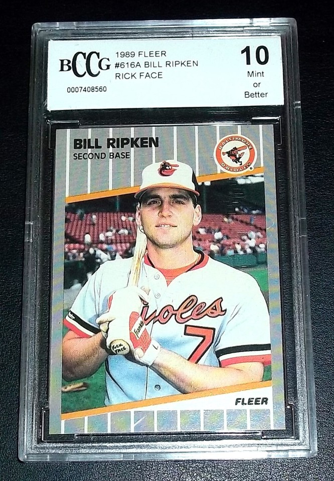 Beckett BCCG 10 Bill Ripken Rc Billy Ripken Rookie 1989 Fleer FF Error ...