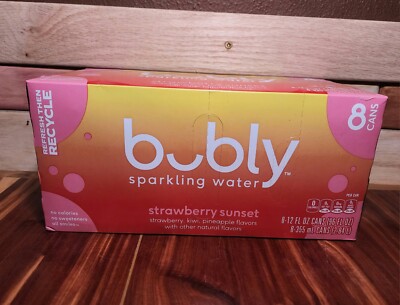 Bubly Strawberry Sunset Sparkling Water 12 fl oz, 8 Pack Cans | eBay