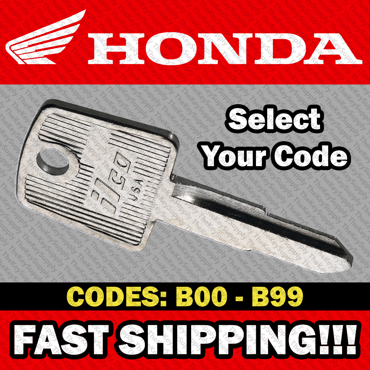 Honda Motorcycle Replacement Key Cut to Code B00 - B99 | eBay