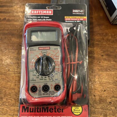 New CRAFTSMAN Model 34-82141 8 Function Digital Multimeter Volt AC/DC ...