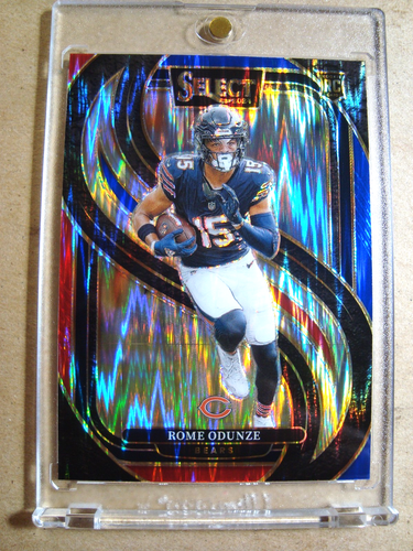 2024 Rome Odunze Panini Select Rookie Premier Red & Blue Shock Prizm RC ...