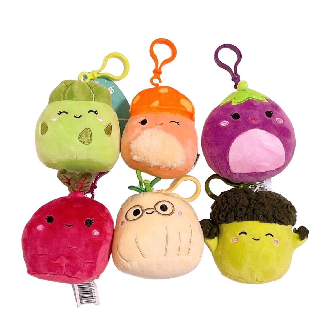 Squishmallow Vegetable Squad Set of 6 - 3.5" Clip Stuffed Plush by ...
