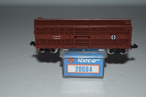 N Scale Roco Santa Fe 40' Single Door Stock Car 60542 C39150 | eBay