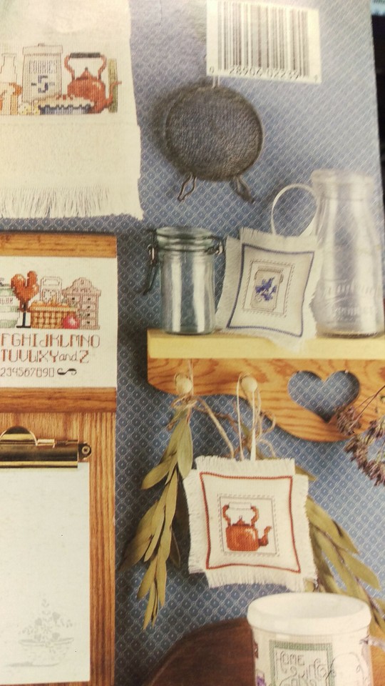 1992 Leisure Arts Leaflet # 2239 Cross Stitch Kitchen Pledge color ...