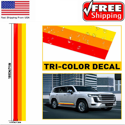 Tri-Color Stripe Decal Sticker For Toyota Tacoma TRD 4Runner Tundra ...
