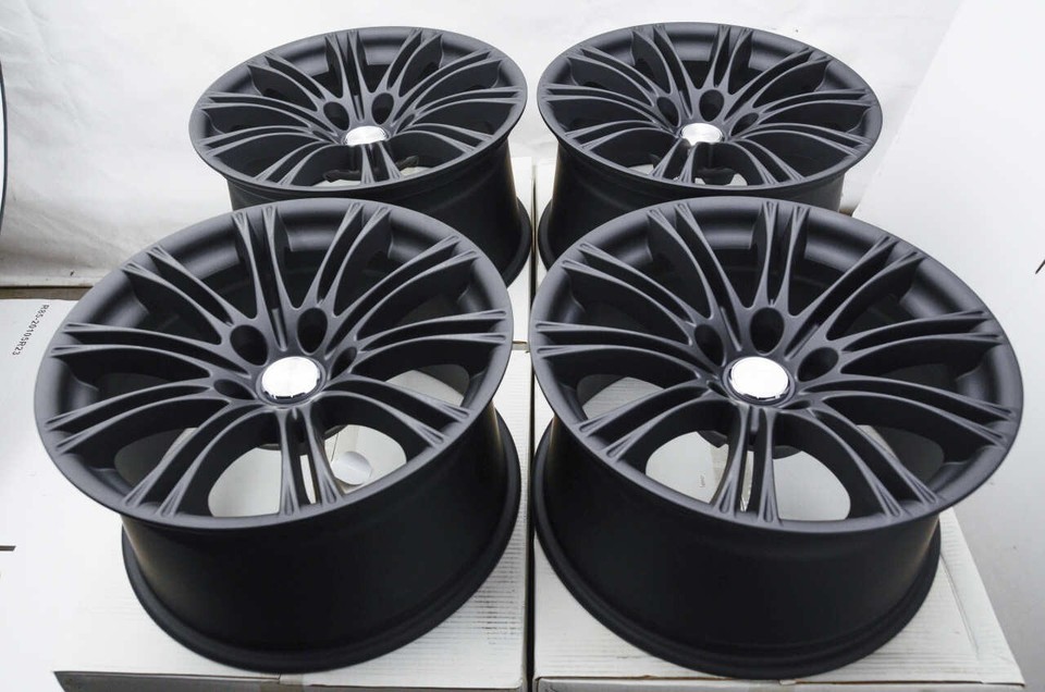 18x9.5 5x120 20mm Wheels Rims Matt Black BMW 525 528 530 540 545 550 ...
