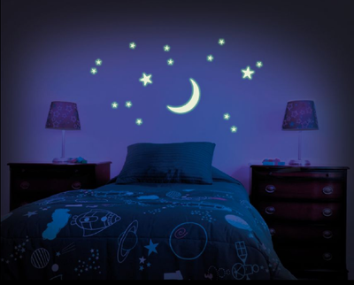 Decorating Ceilings With Stars Moons GLOW IN THE DARK CEILING STARS