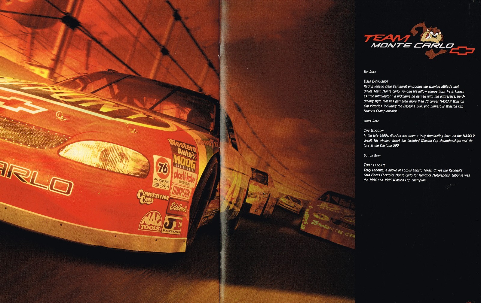 1999 Chevy MONTE CARLO Brochure w/Color Chart: Z34,LS,Jeff Gordon,Dale ...