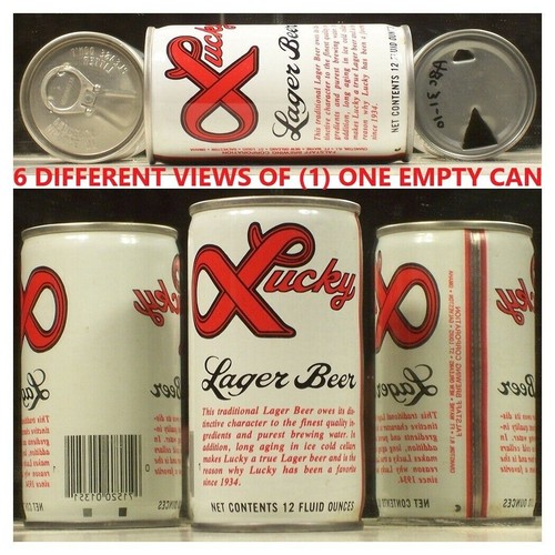Lucky Lager Beer 12 oz Steel Can Falstaff Cranston Rhode Island 6 ...