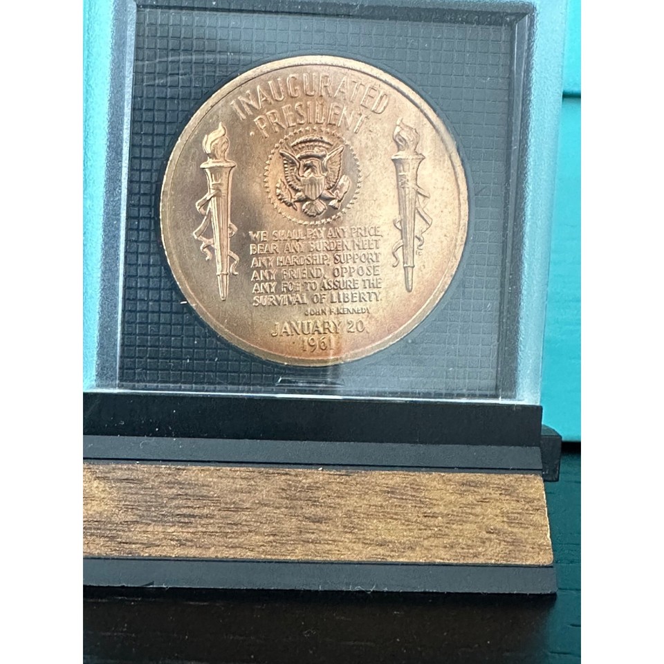John F Kennedy JFK 1961 Inaugurated Token Medal Commemorative Coin ...