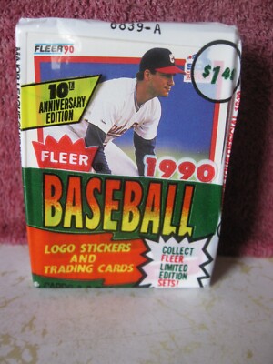 1990 FLEER 10th ANNIVERSARY EDITION BASEBALL TRADING CARDS AND STICKERS ...
