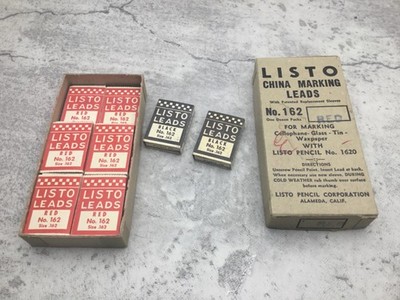 Vintage Listo Marking Leads 12 packs, 10 red 2 Black for Listo Pencil ...
