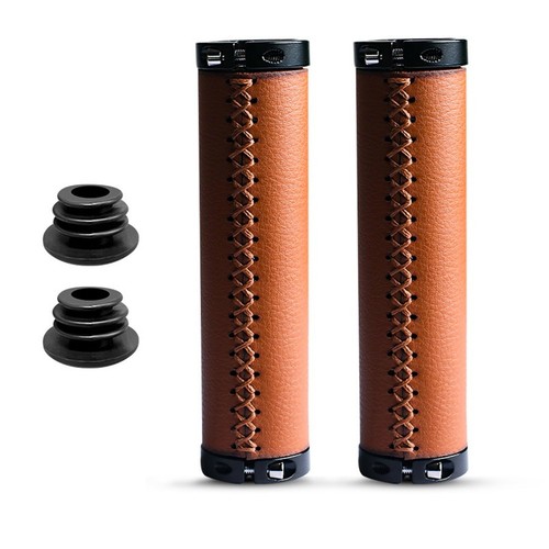 Comfortable Leather Handle Grips for Road Mountain and Fixed Gear Bikes ...