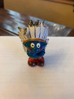 Smurfs Indian Smurf Chief 20144 Vintage Native American Toy Figure | eBay