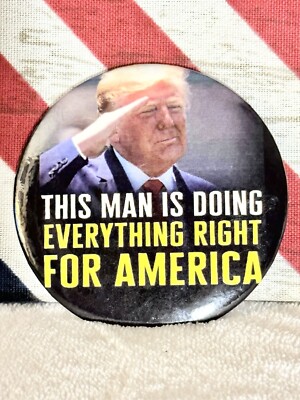 Trump 2020 Presidential Campaign Political Pin-Back Button - 3" Round ...