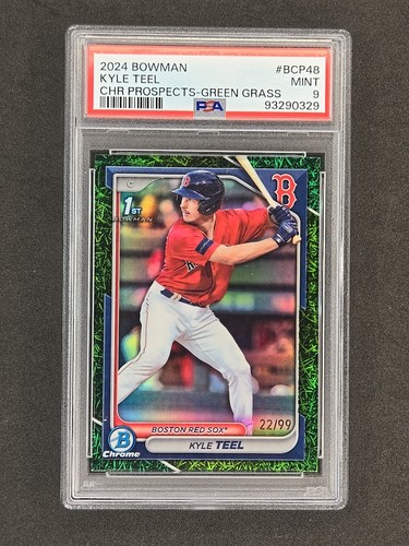 2024 Bowman - Chrome Prospect Autographs Green Grass Refractor #CPA-KT Kyle Teel /99 (AU, RC ...
