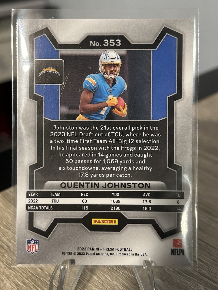 2023 Panini Prizm Quentin Johnson RC #353 Base Rookie Card Chargers | eBay