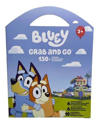 Grab & Go BLUEY w/150+ Stickers 10 Play Scenes 6 Sticker & Activity ...
