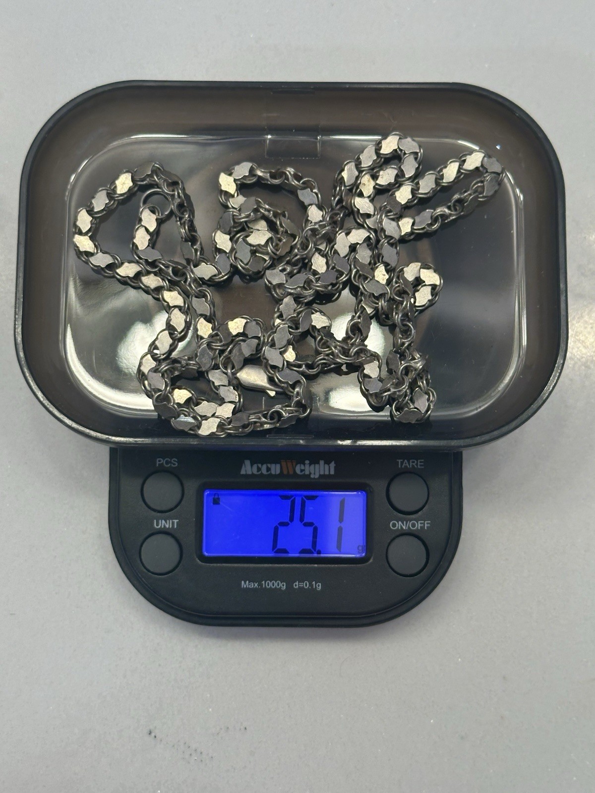 925 Sterling silver handmade fancy link necklace - Gem