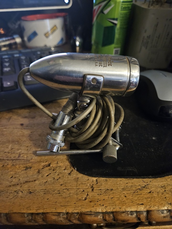 VINTAGE USED 1950'S ELECTRO-VOICE 924 CRYSTAL BULLET MIC W/ STAND HARP ...