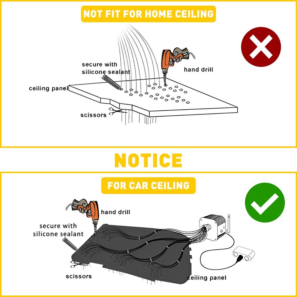 500X FIBER OPTIC RGB CAR HEADLINER STAR LIGHT KIT ROOF TWINKLE CEILING ...