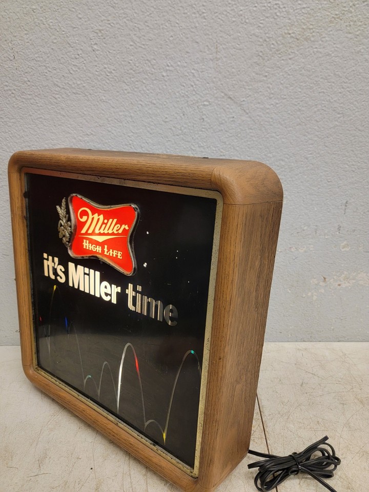 VINTAGE 1980’S MILLER HIGH LIFE BEER BOUNCING BALL LIGHT UP MOTION SIGN ...