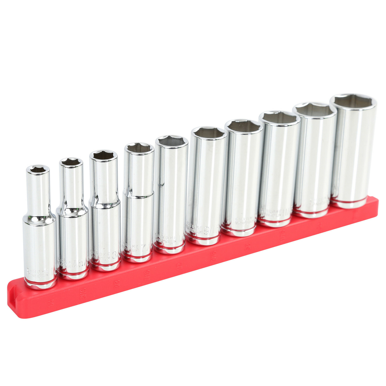 Hyper Tough 11-Piece 3/8-Inch Drive DEEP SOCKET SET SAE 1/4-13/16 in ...