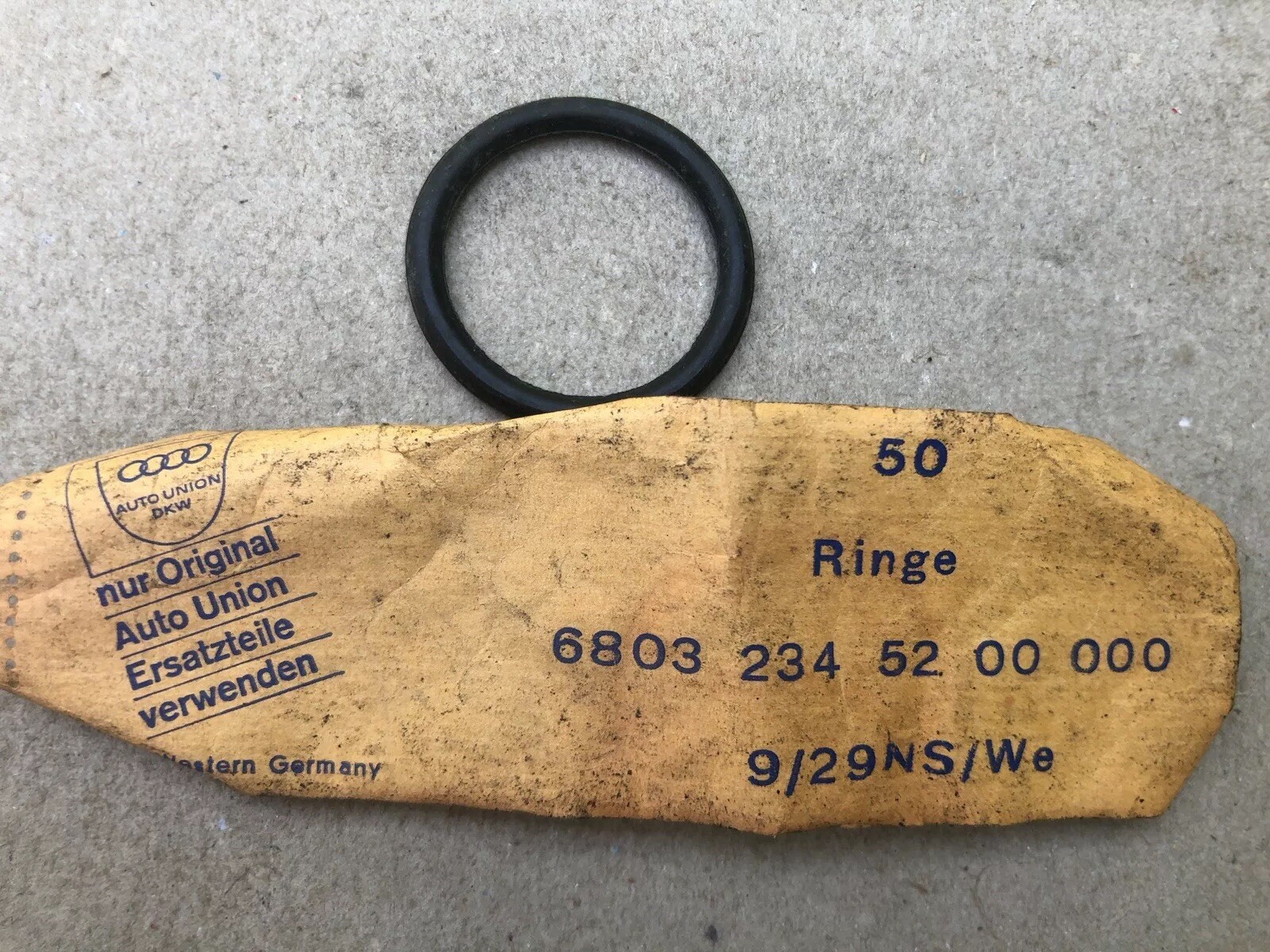 DKW AUTO UNION F93/ 1000S/ 1000SP 1958 1959 1960 1961 Ringe Rubber N.O ...