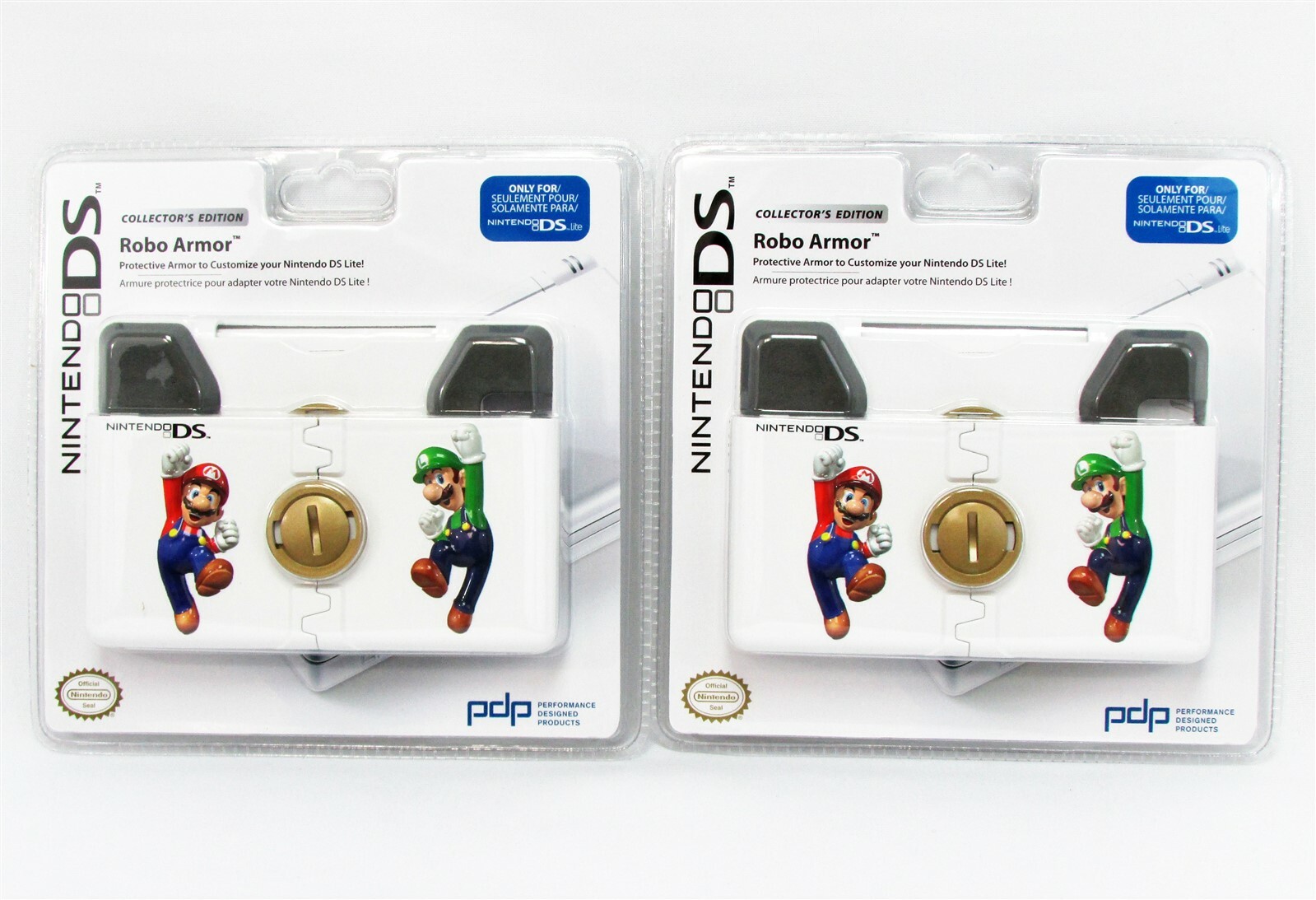 Lot of 2 Mario & Luigi Nintendo DS Lite NDSL Robo Armor Hard Case Shell ...