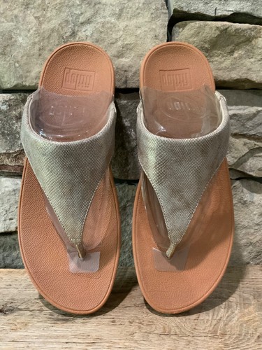 Fit Flop Lulu Gold Shimmer Slip On Thong Sandals Size 9 US/EU 41 New ...