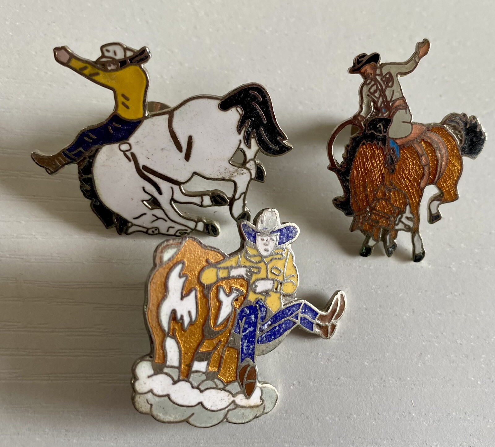 COWBOY BRONCO RIDER / RODEO Lapel Hat Pins Pinbacks x 3 | eBay