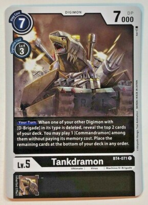 Digimon Tankdramon Great Legend BT4-071 C NM/M | eBay