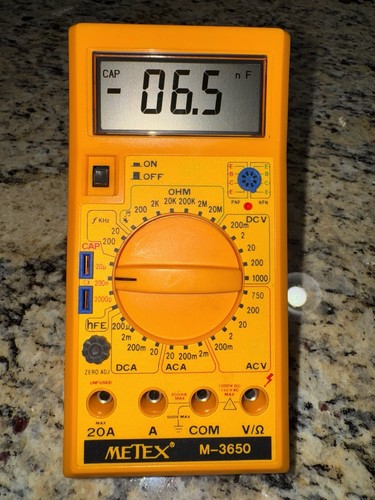 METEX M-3650 VINTAGE MULTI METER AC/DC VOLTS AMPS RESISTANCE CAPACITY ...