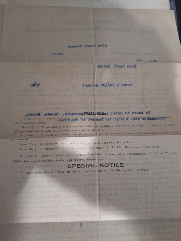 1906 Ringling Bros Contract *signed Ringling Bros* | eBay