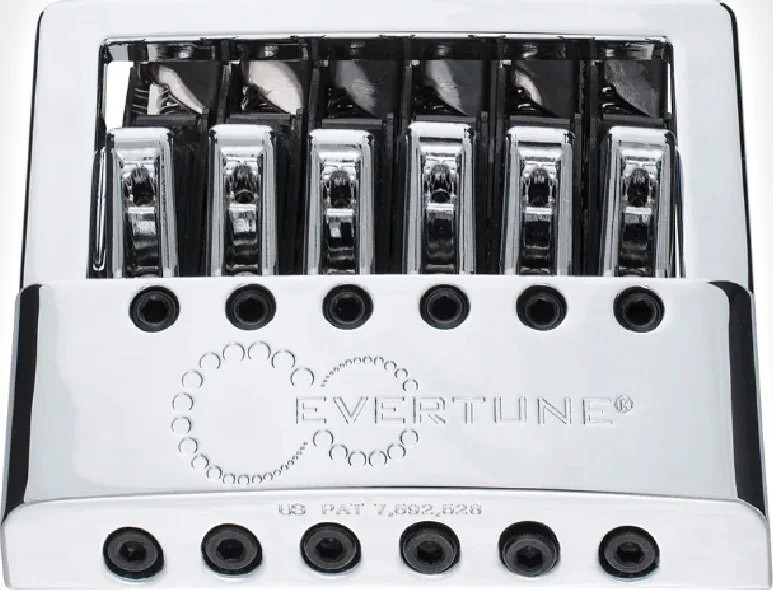 Evertune F Model 6 String Bridge for Strat Style Guitars Chrome | eBay