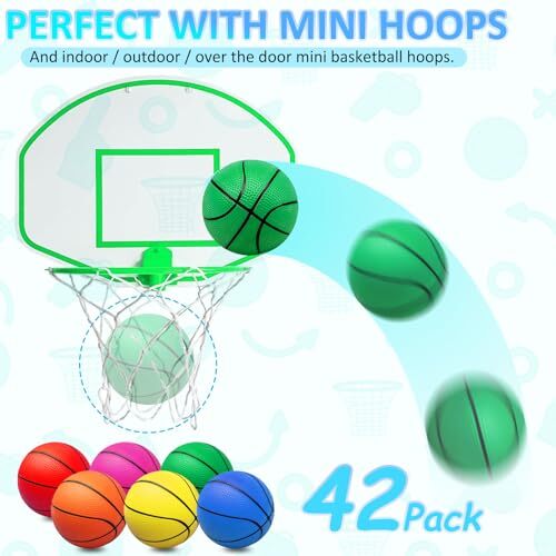 42Pcs 6" Mini Basketball Balls Bulk Small Basketball Set, PVC Small ...