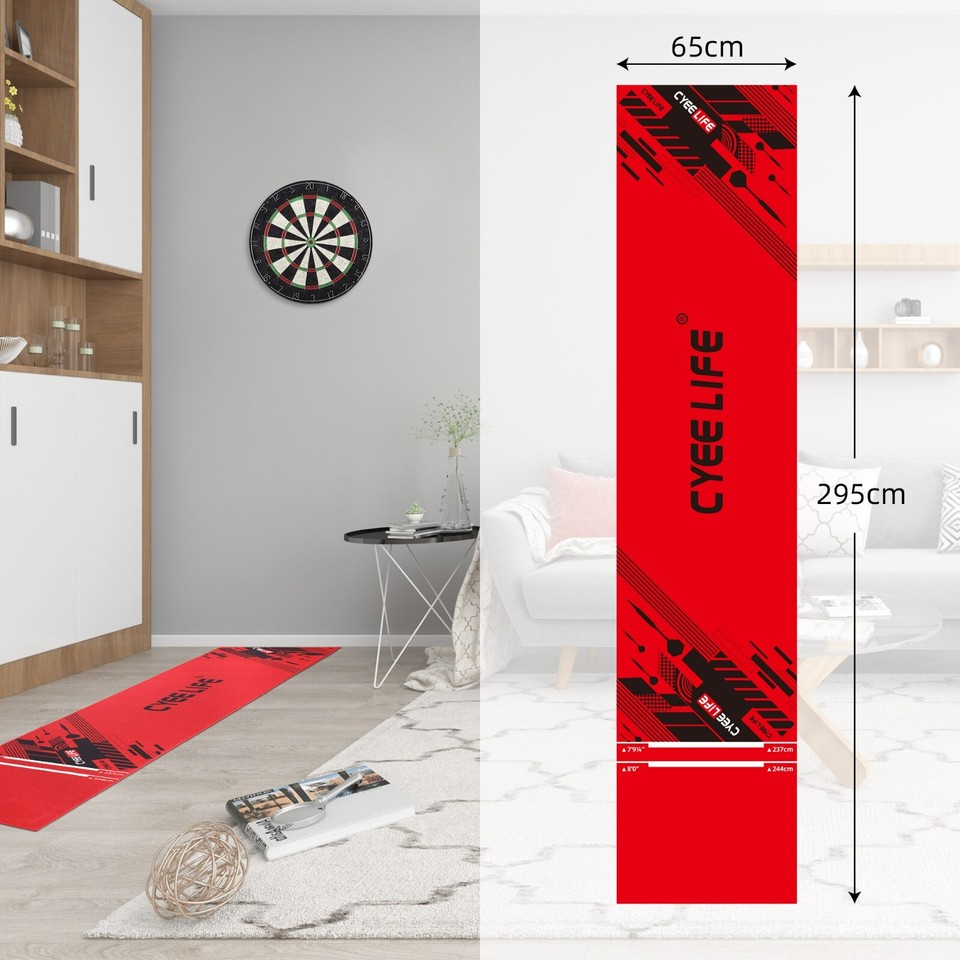 Rubber Dart Mat 295cmx65cm for Steel and Soft Tip Darts Games | eBay