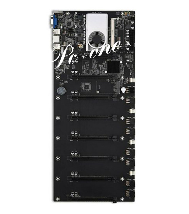 1X GPU Mining Rig Machine With CPU support 8 GPU PCIE slots Motherboard ...
