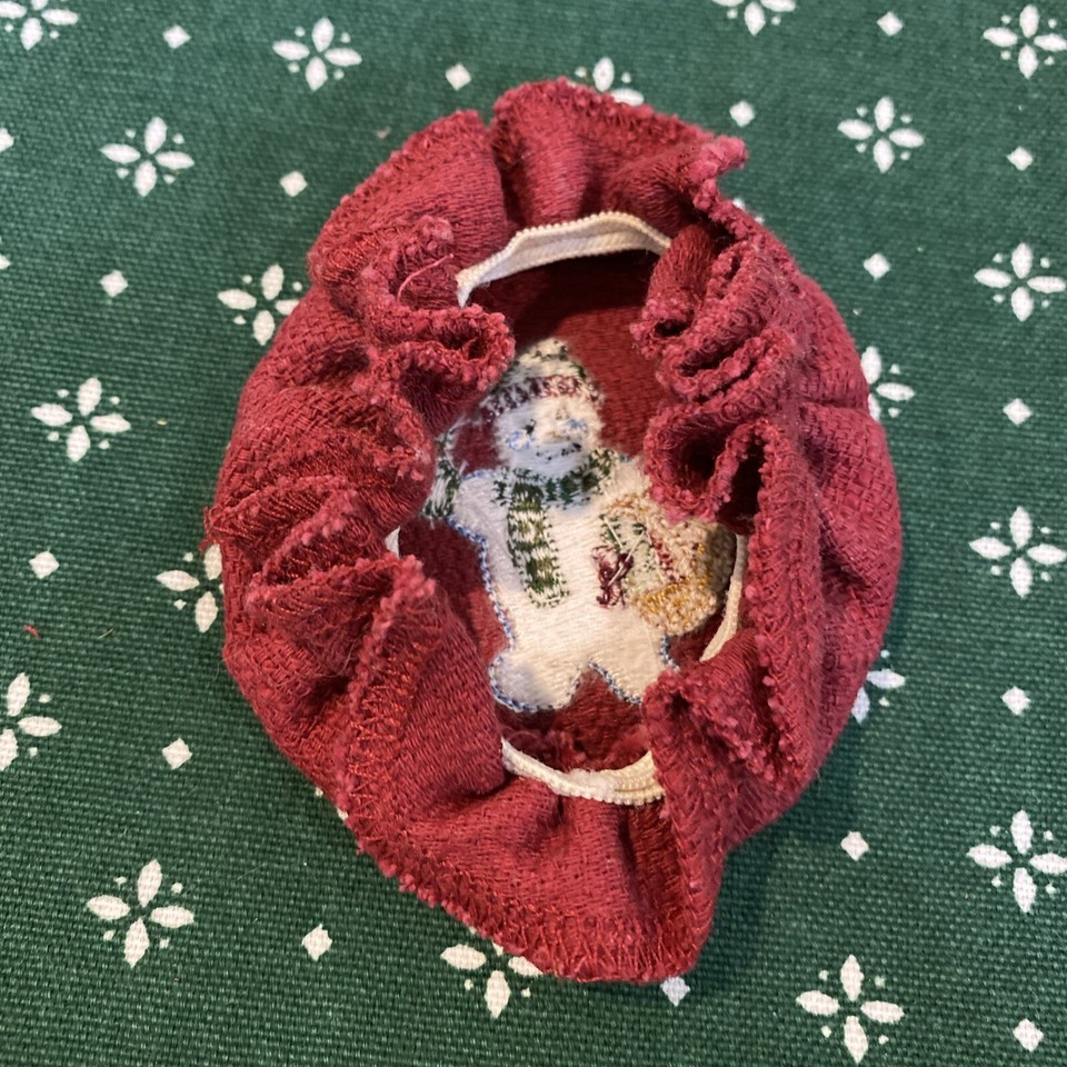 Longaberger Bonnet Paprika Red Snowman Embroidered | eBay