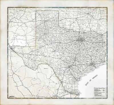 Rustic-Style The Great State of Texas Wall Map Dry Erase Laminated ...