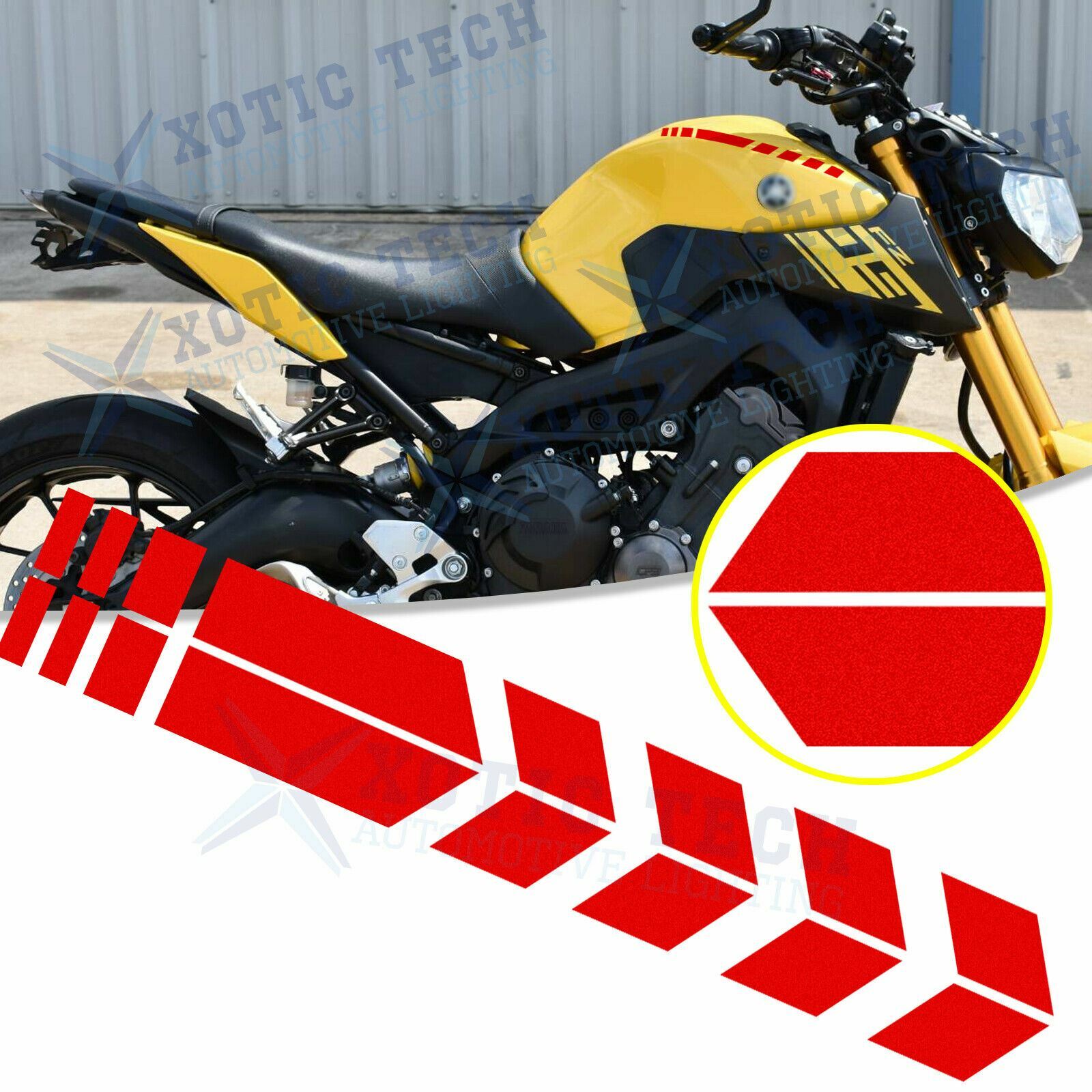 Racing Red Stripe Stickers Decal Sport Vinyl Reflective Safety Arrow ...